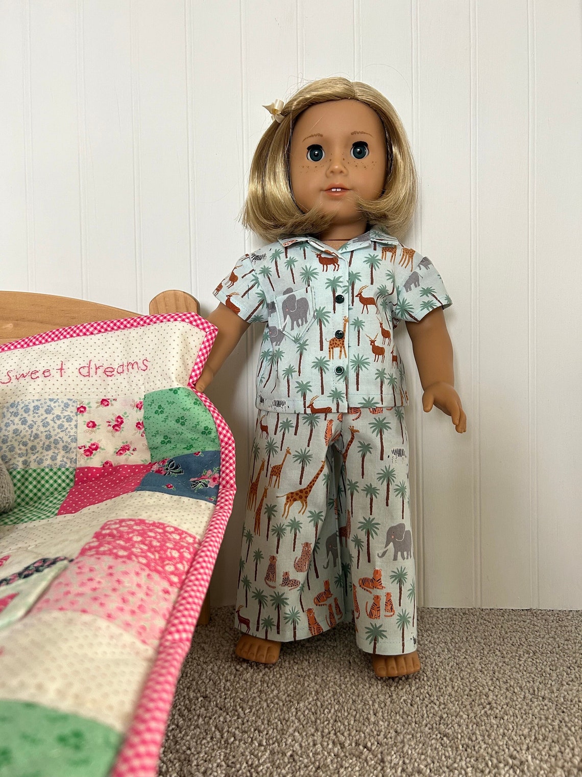 American Girl Doll Pajamas 18 Inch Doll Pajamas Doll Nightwear Etsy
