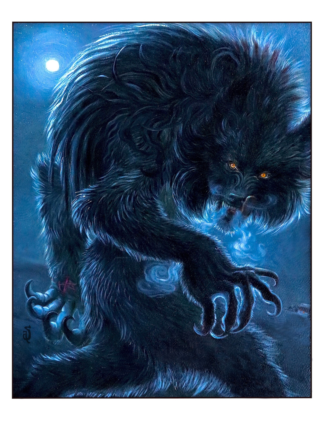 PRINT / Blue Moon Rising Werewolf Wall Art - Etsy