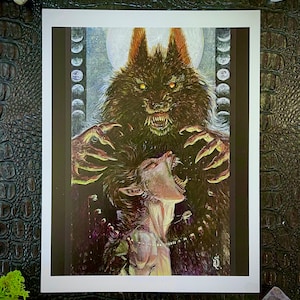 PRINT - Full Moon Spell - Werewolf Wall Decor/ Art - Etsy