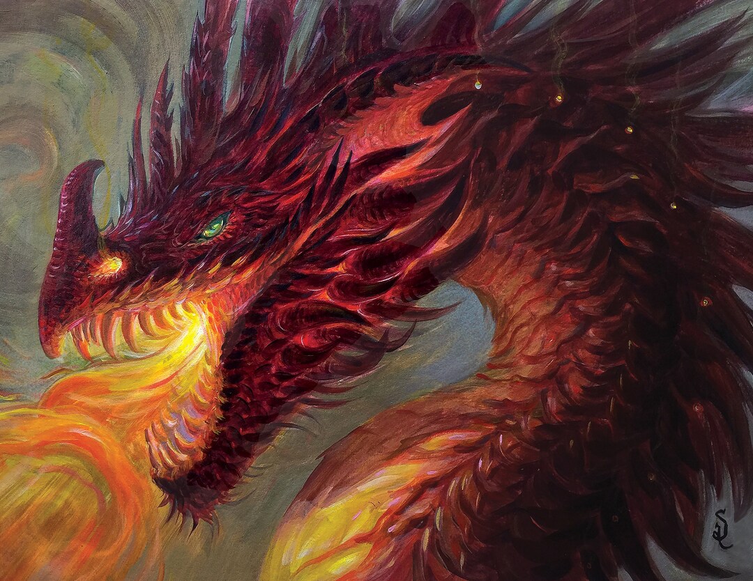 PRINT | Diablo Fire Dragon | Dragon Wall Art - Etsy