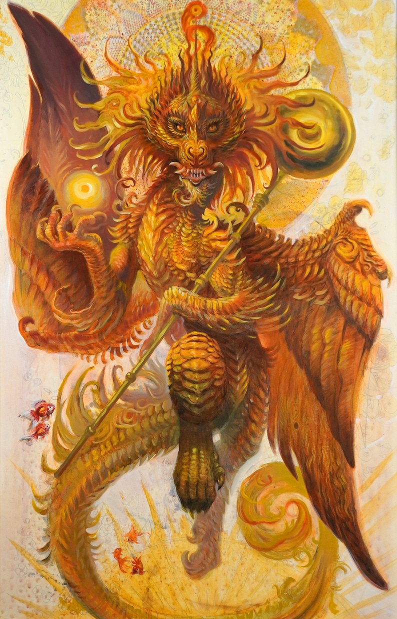 PRINT - Gold Dragon / Periodic Table of Dragons / Wall Art Decor - Etsy