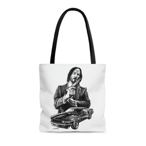 AOP Tote Bag John Wick Keanu Reeves Original Movie Celebrity Artwork ...