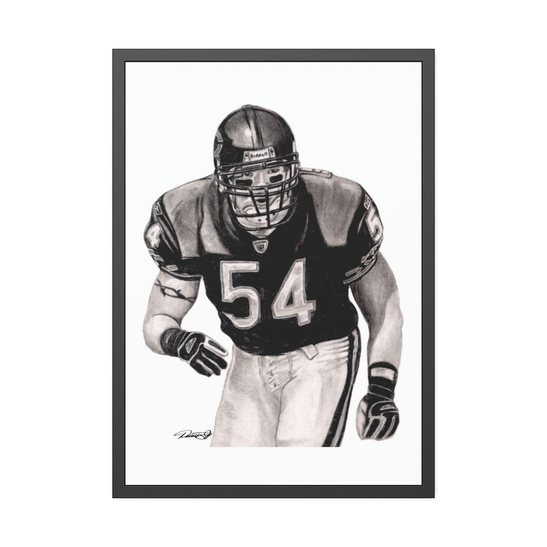 Paper Posters Brian Urlacher Chicago Bears Original Artwork From Dantel ...