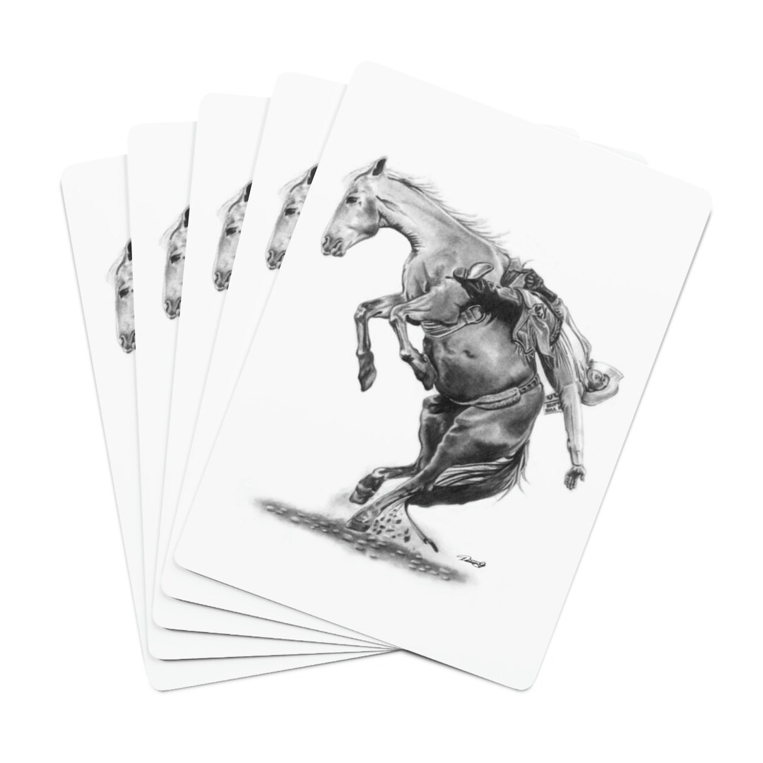 Custom Poker Cards Rodeo Horse Bronc Riding Original Artwork - Etsy