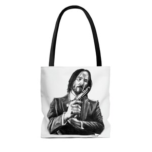 AOP Tote Bag John Wick Keanu Reeves Original Movie Celebrity Artwork ...