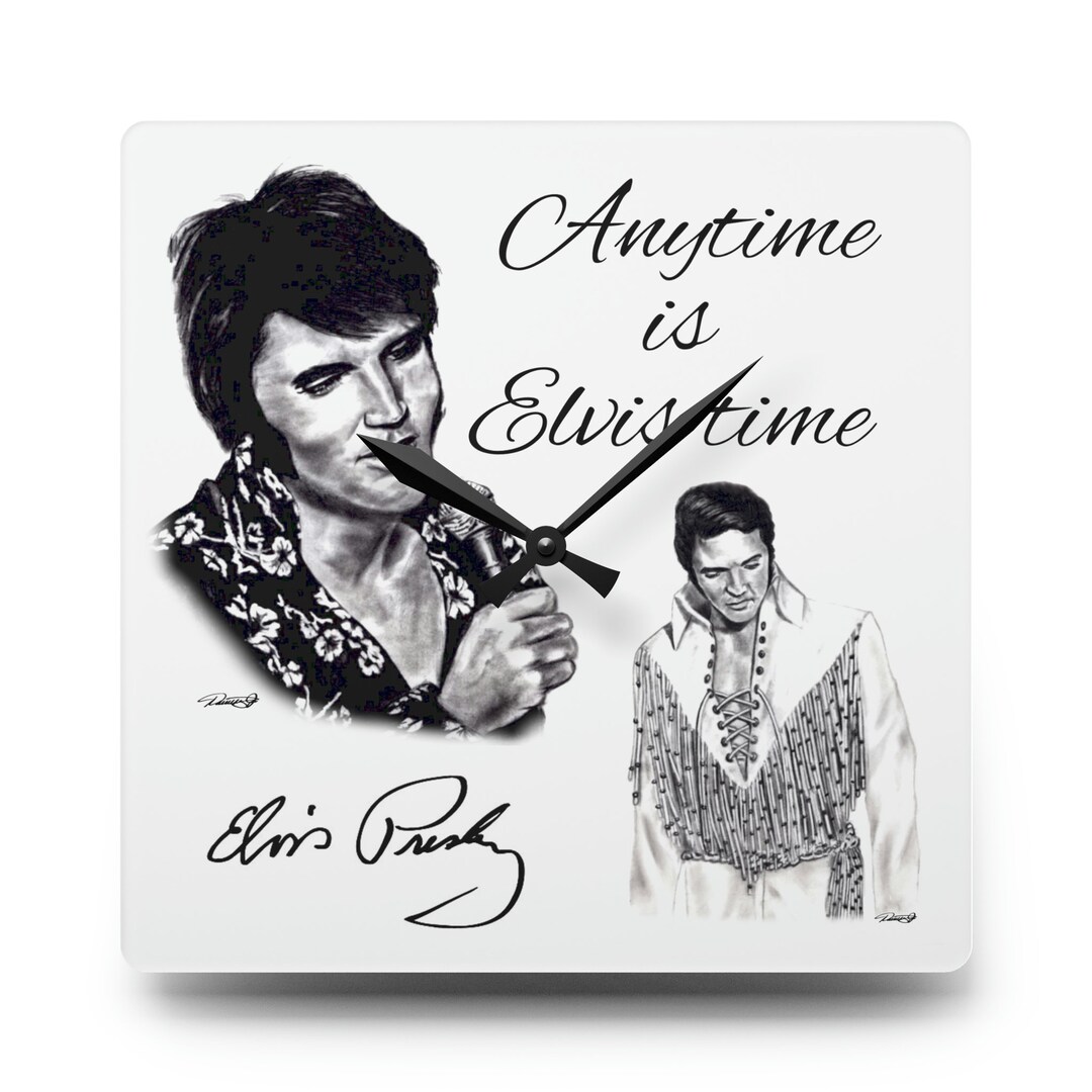 Acrylic Wall Clock Elvis Presley King of Rock and Roll Music Artist ...
