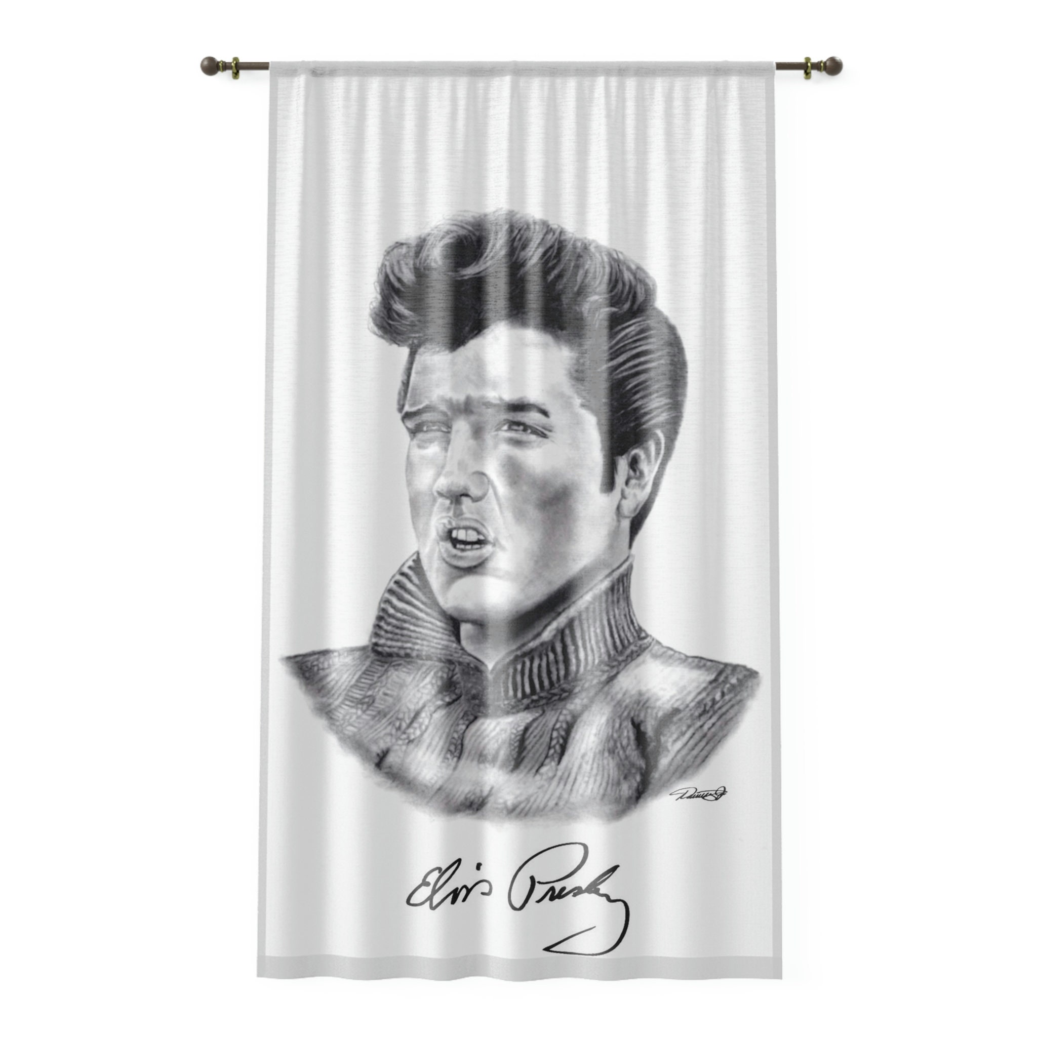 Curtain Window Elvis Presley King of Rock and Roll Original Music ...