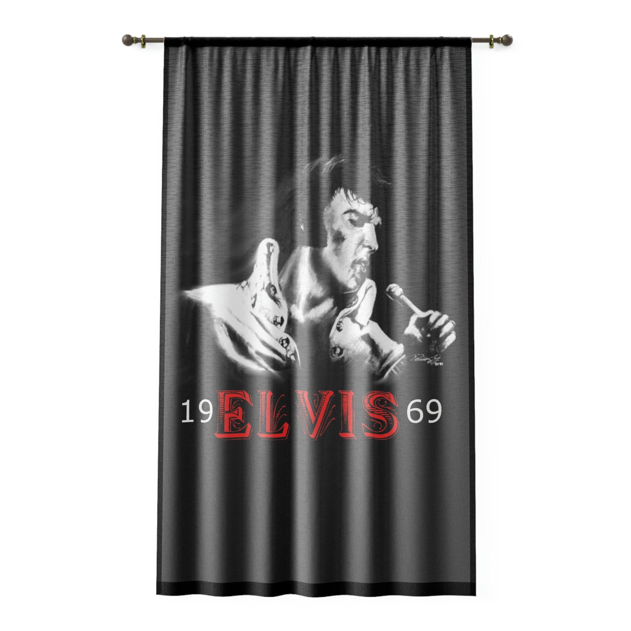 Curtain Window Elvis Presley, King of Rock and Roll Original Artwork ...