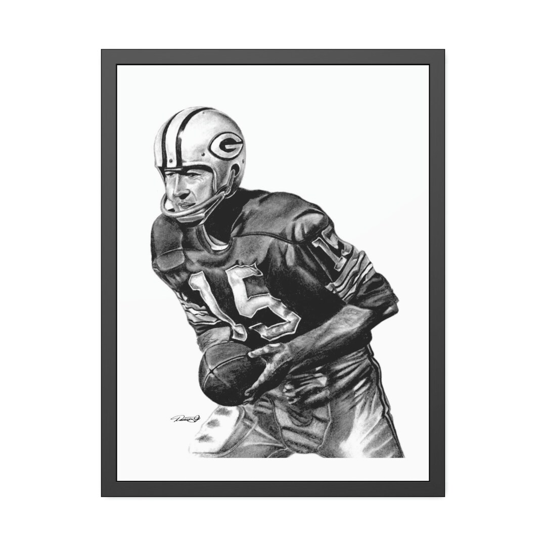 Paper Posters Green Bay Packers Bart Starr Original Artwork From Dantel ...
