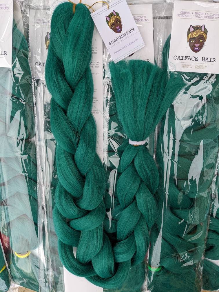 Emerald Green One Tone Braiding Hair 34 Inches large Pack - Etsy