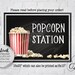 Popcorn Station Sign, Wedding Popcorn Station, Party Popcorn Station ...