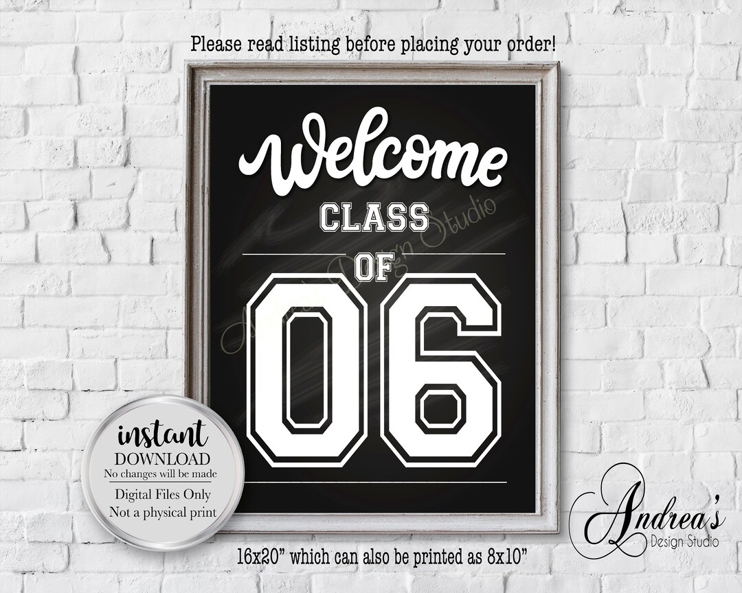 Reunion Welcome Sign, Class of 2006 Sign, Party Decor, Class Reunion ...