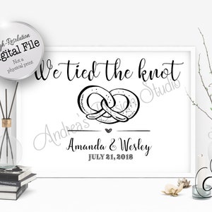 We Tied the Knot Pretzel Bar Sign, Pretzel Bar Wedding Sign, Wedding ...