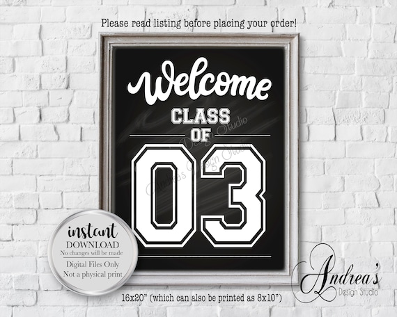 Reunion Welcome Sign Class of 2003 Sign Graduating Class - Etsy