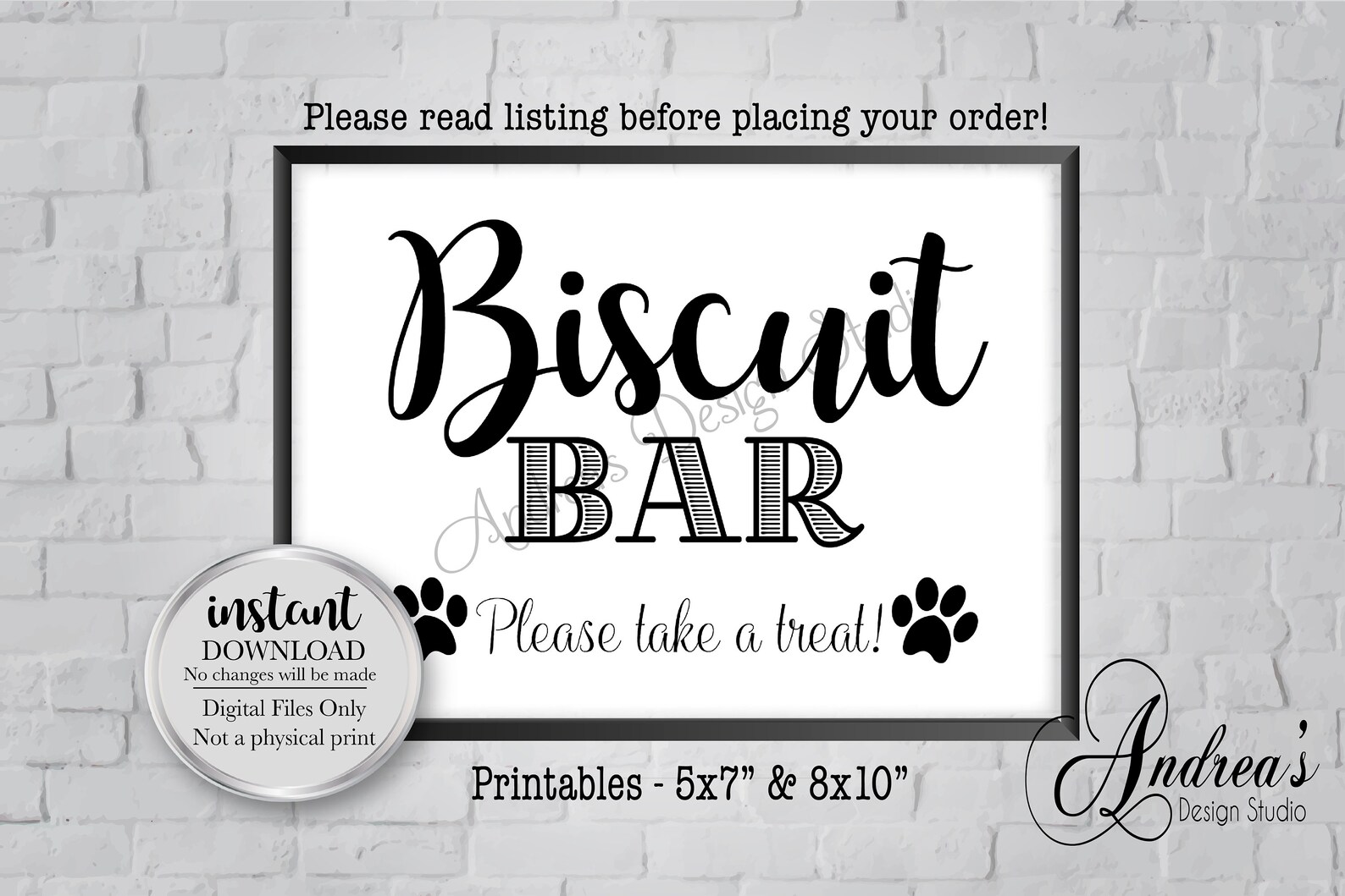 Biscuit Bar Wedding Dog Treat Sign Party Dog Treat Sign Dog | Etsy