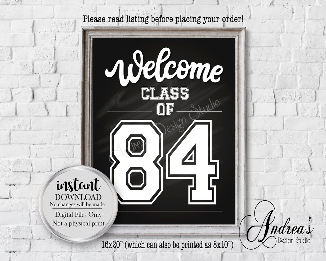 Reunion Welcome Sign, Class of 1984 Sign, Graduating Class, Class ...