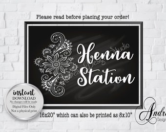 Henna Station Sign - Etsy