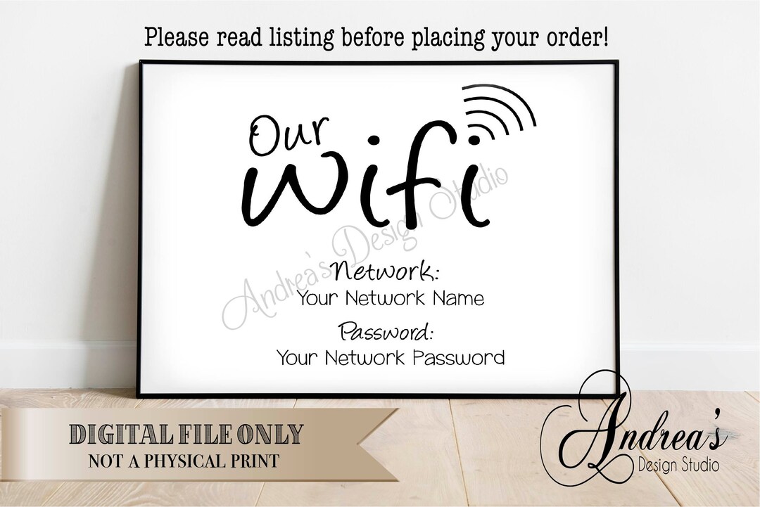 Wifi Sign, Family Wifi Password Sign, Office Wifi Password, Business ...
