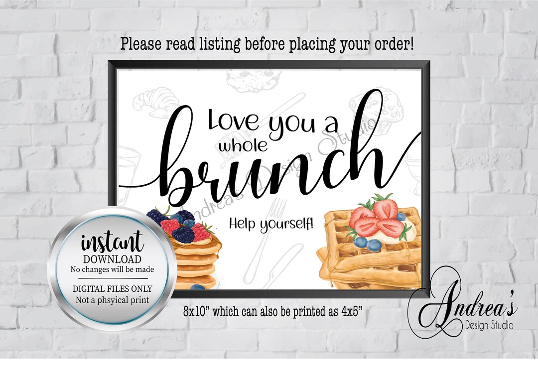 Love You A Whole Brunch, Baby Shower Decor, Bridal Shower Decor, Brunch ...
