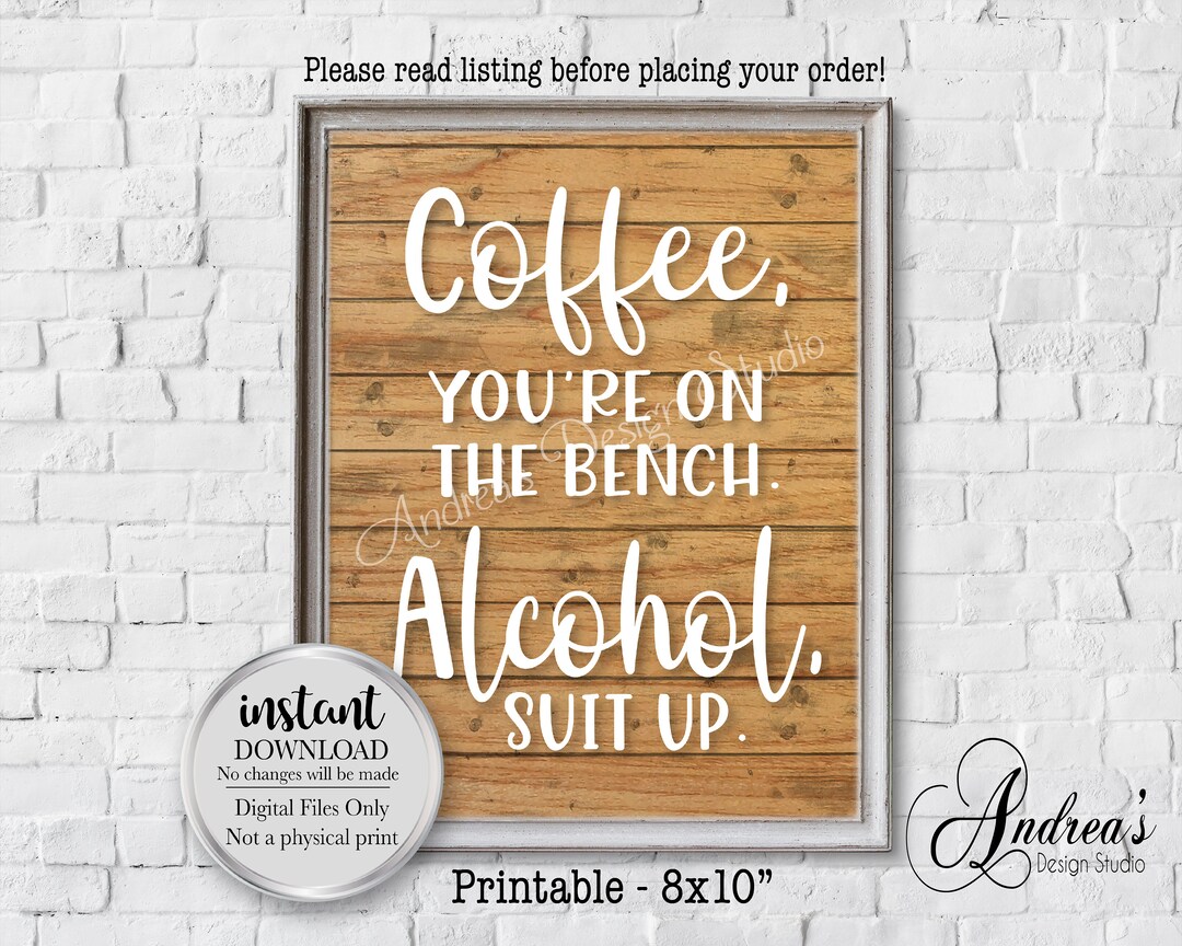 Coffee You're on the Bench Alcohol Suit Up Party Decor - Etsy