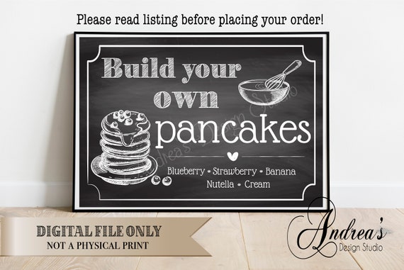 Pancake Bar Sign Build Your Own Pancakes Create Your Own | Etsy UK