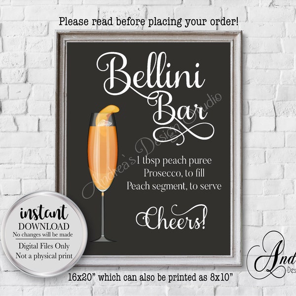 Bellini Bar Sign Template - Etsy