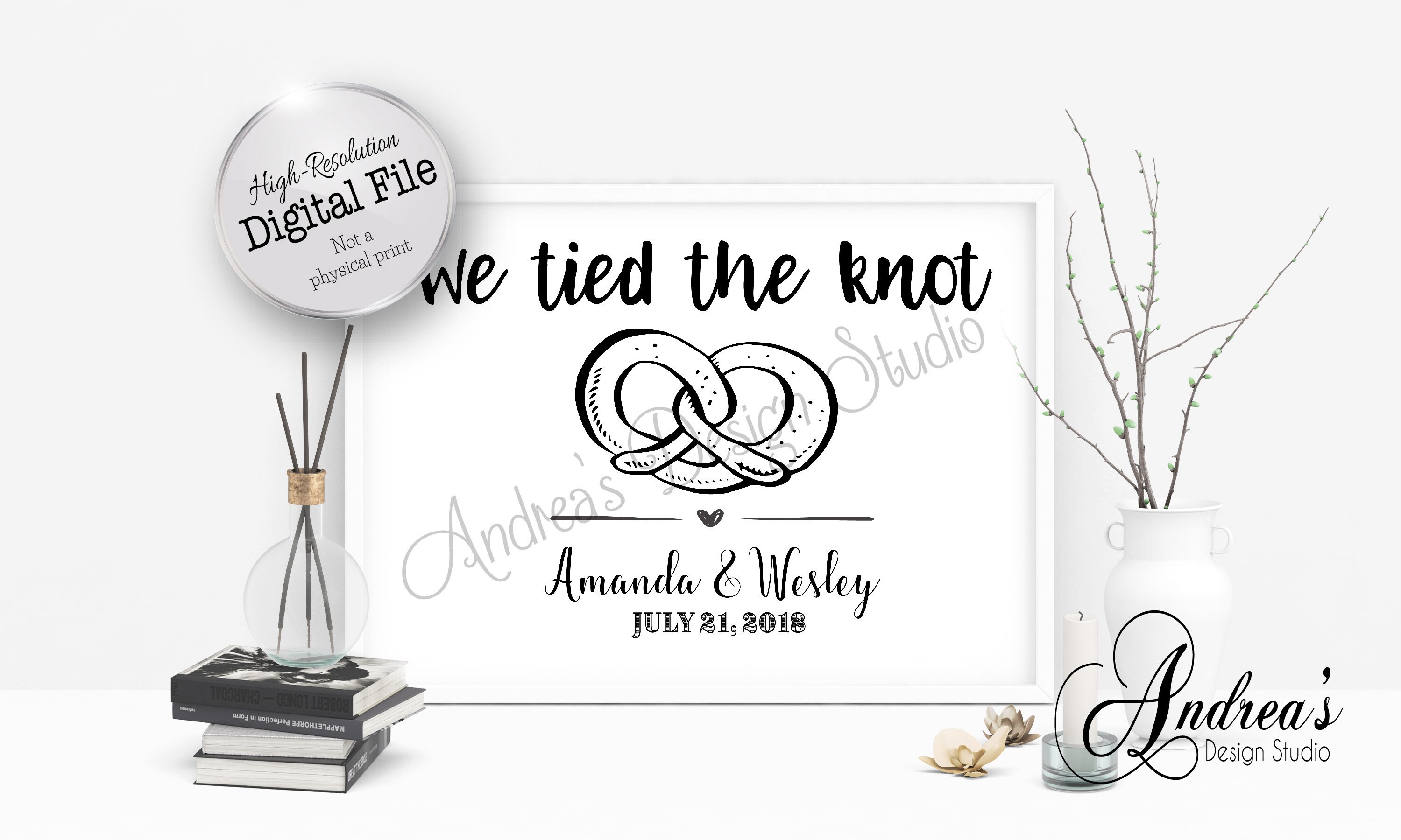We Tied The Knot Pretzel Bar Sign Pretzel Bar Wedding Sign | Etsy