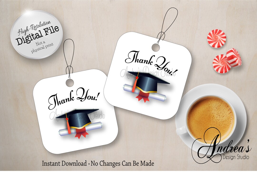Graduation Thank You Tags, Graduation Favour Tags, Graduation Decor ...