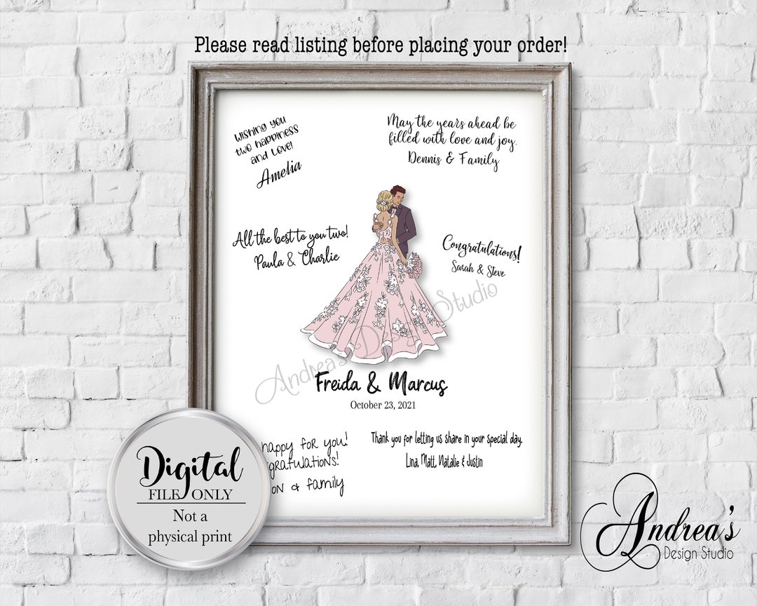 Wedding Guest Sign-in Poster, Bridge and Groom Sign-in-poster, Unique ...