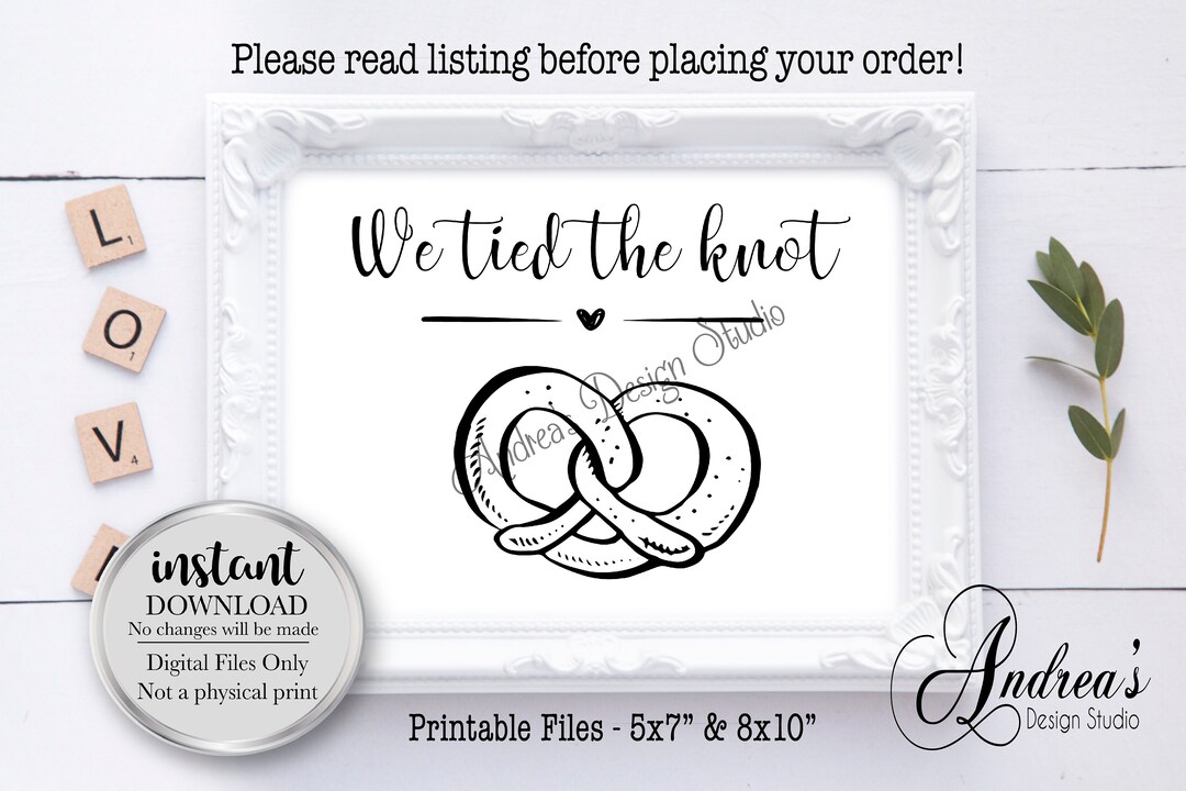 We Tied the Knot, Pretzel Bar Sign, Pretzel Bar Wedding, Pretzel ...
