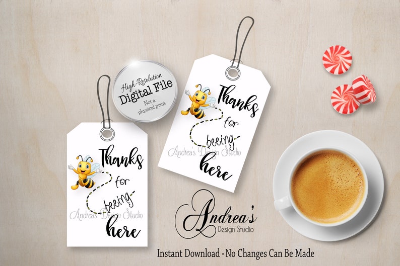 Thanks for Beeing Here Party Tags Cute Bee Party Tags Bee - Etsy