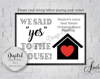 We Said Yes to the Address Sign New Home Owners Sign Photo | Etsy