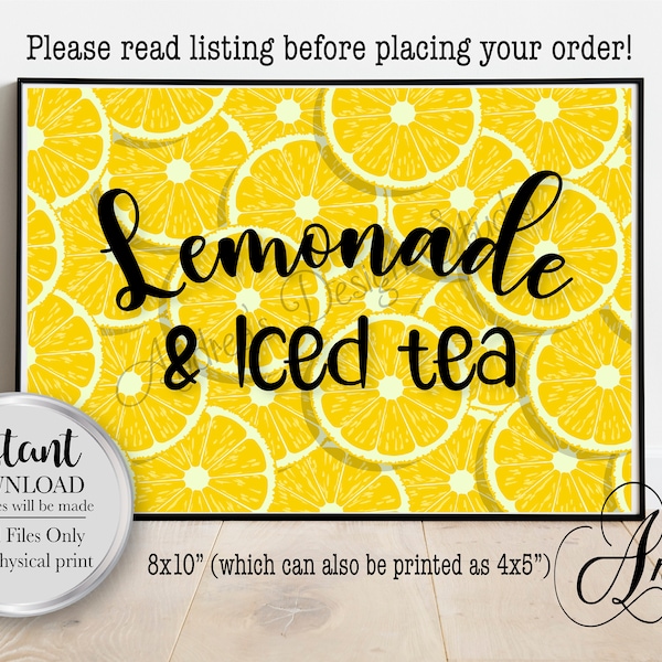 Iced Tea Lemonade Sign - Etsy