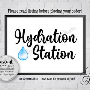 Hydration Station Sign, Beverage Sign, Wedding Beverage Sign, Party ...