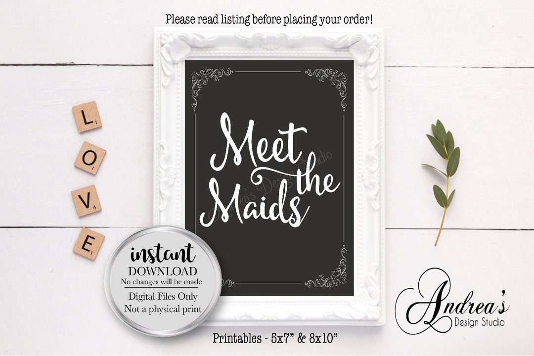 Meet the Maids Sign, Bridal Party Decor, Introduction to Bridal Party ...