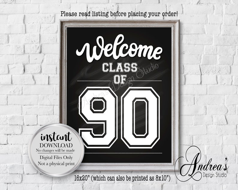 Reunion Welcome Sign, Class of 1990 Sign, Graduating Class, Class ...