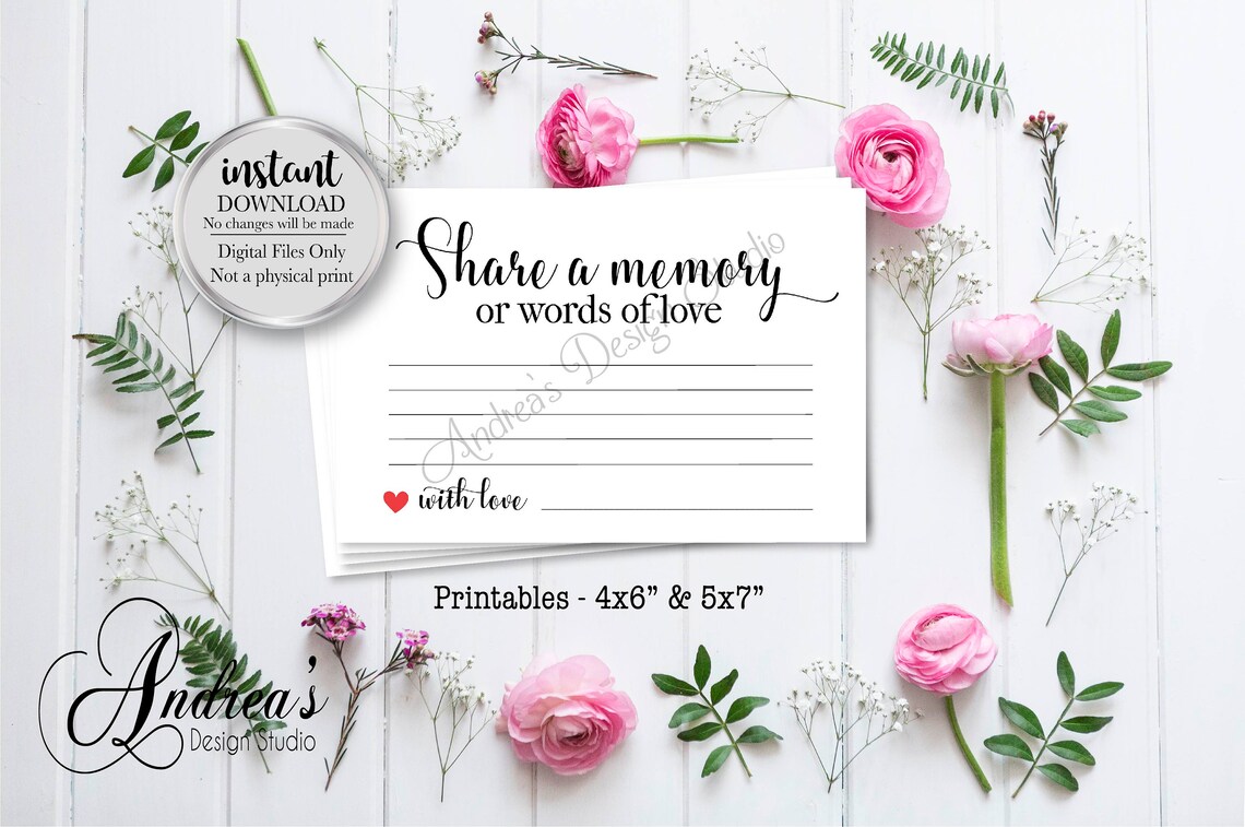 Share A Memory or Words of Love Wedding Cards, Wedding Advice Cards ...