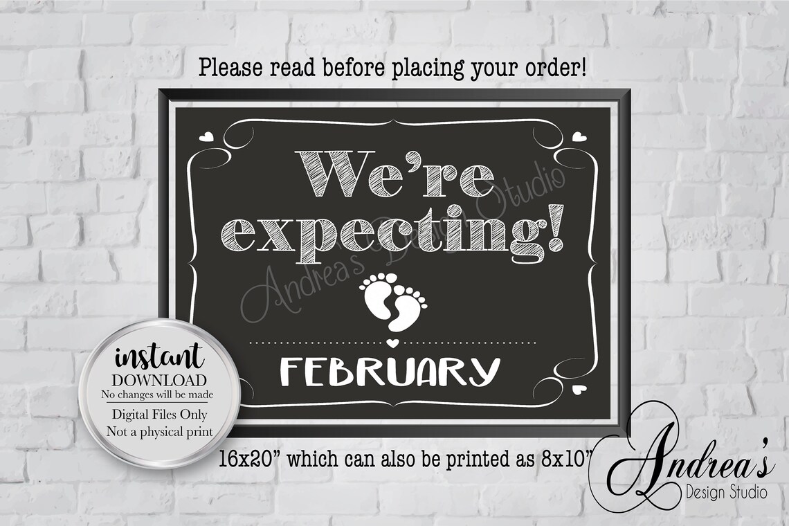 We're Expecting Sign New Baby Announcement Pregnancy - Etsy