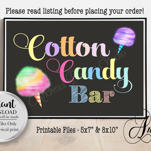 Cotton Candy Sign Printable - Etsy