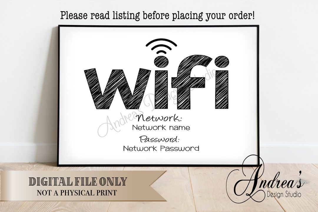 Wifi Sign, Family Wifi Password Sign, Office Wifi Password, Business ...