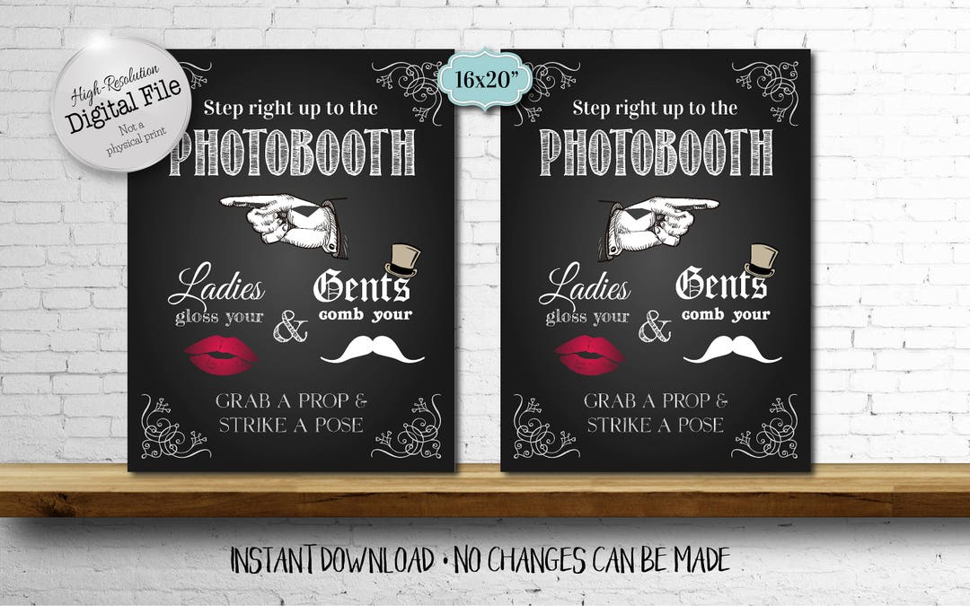 Chalkboard Party or Wedding Photo Booth Sign Decor Print - Etsy