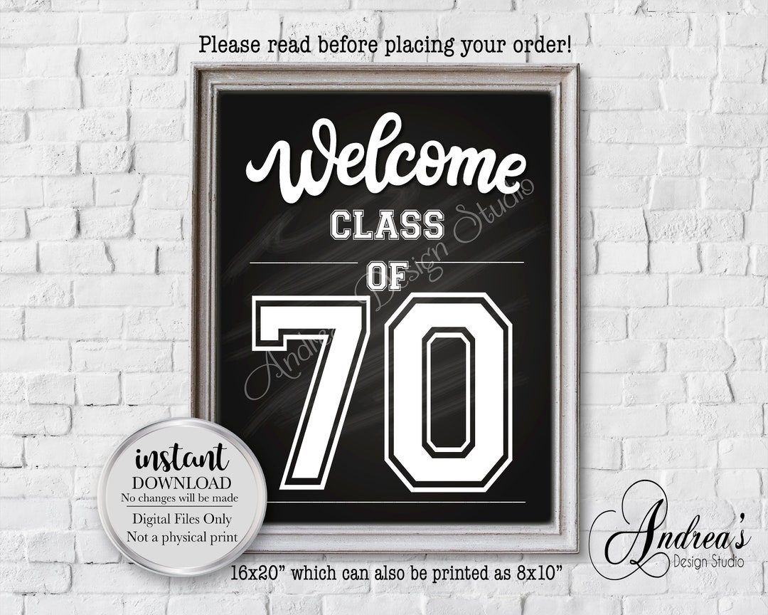 Reunion Welcome Sign, Class of 70 Sign, Party Decor, Class Reunion ...