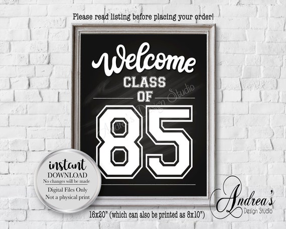 Reunion Welcome Sign Class of 1985 Sign Graduating Class - Etsy