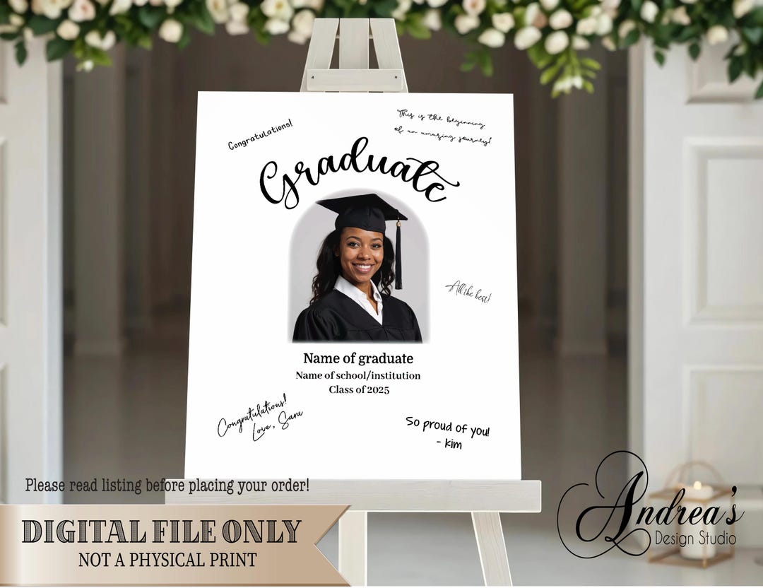 Graduation Guest Book Sign, Class of Sign-in Board, Printable ...