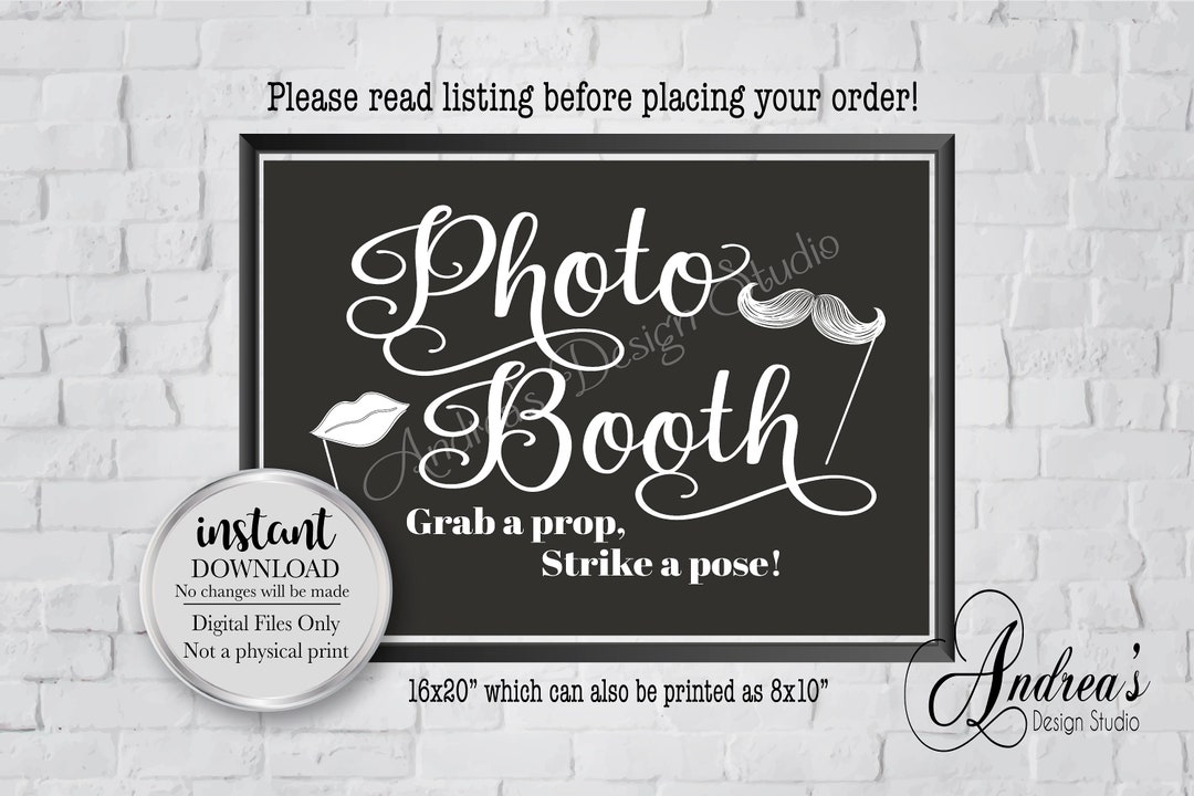 Photo Booth Sign, Party Photo Booth Sign, Selfie Station, Party ...