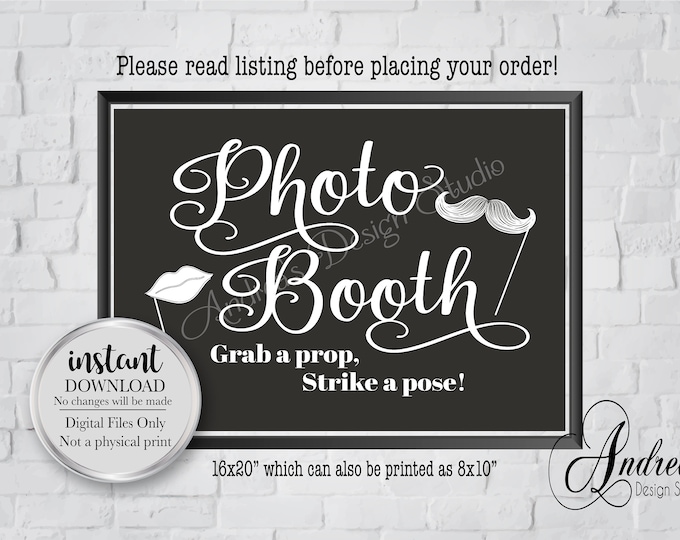 Photo Booth Sign, Party Photo Booth Sign, Selfie Station, Party ...
