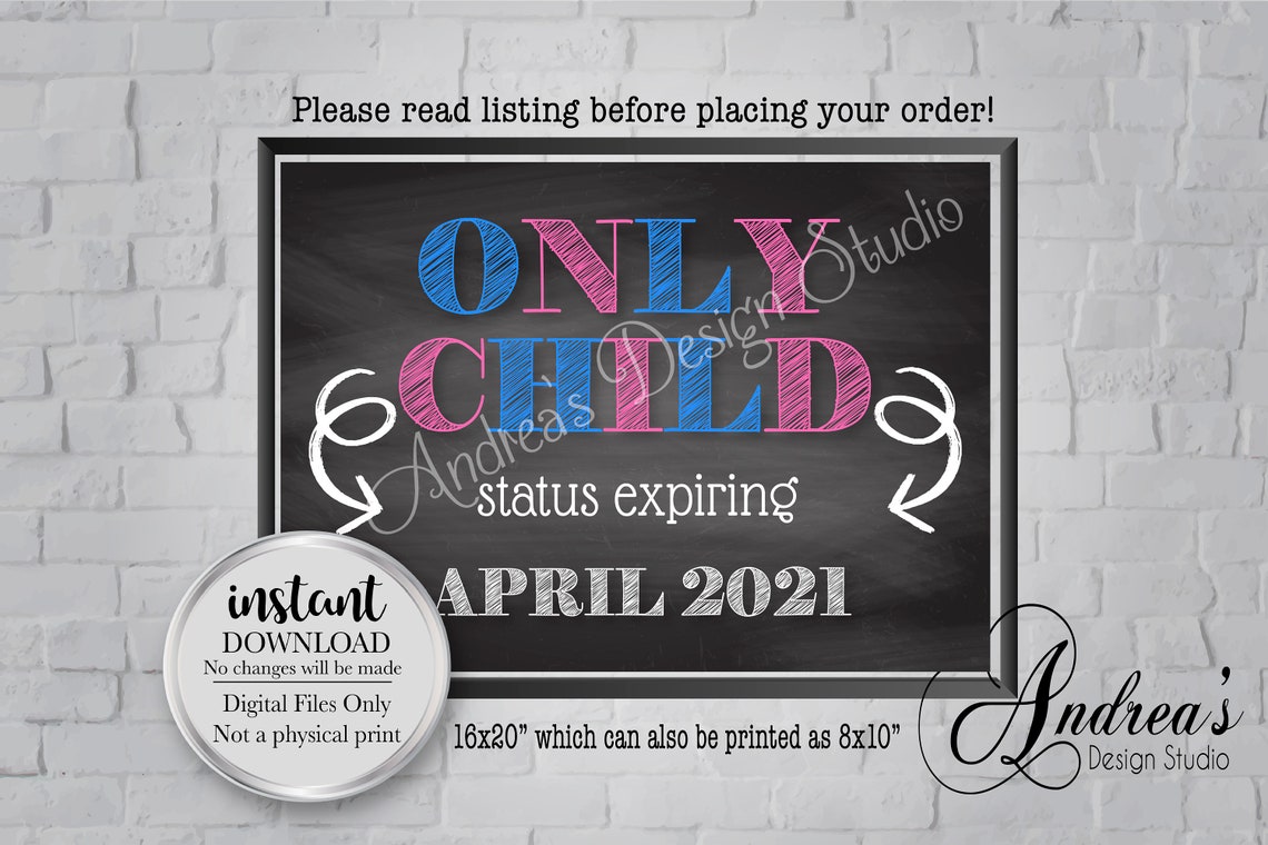 Only Child Status Expiring Sign New Baby Announcement | Etsy