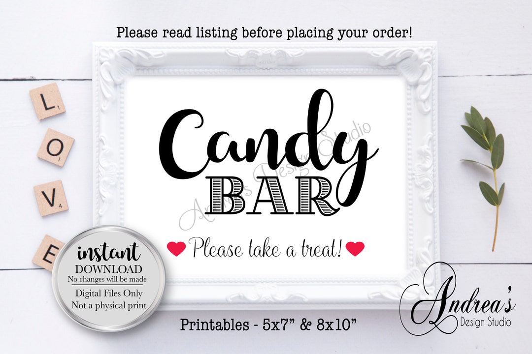 Candy Bar Sign, Party Table Sign, Candy Buffet Sign, Party Decor ...