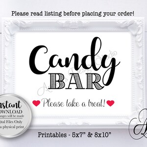 Candy Bar Sign, Party Table Sign, Candy Buffet Sign, Party Decor ...