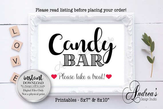 Candy Bar Signs